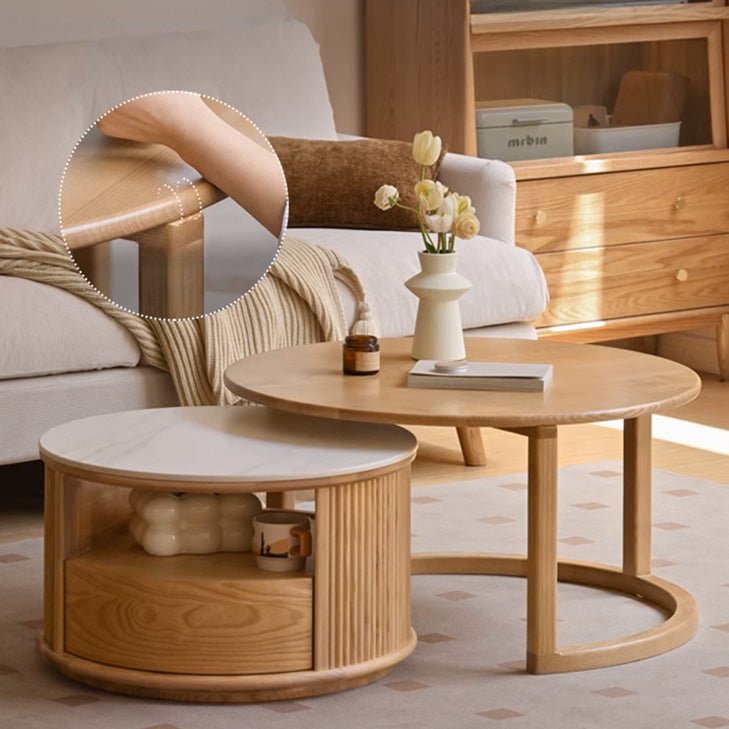 Anders Solid Ash Coffee Table Set Design 3