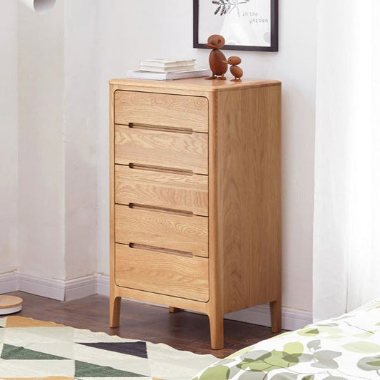 Seattle Solid Oak 5 Drawers Tall Boy – Oak Furniture Store Australia